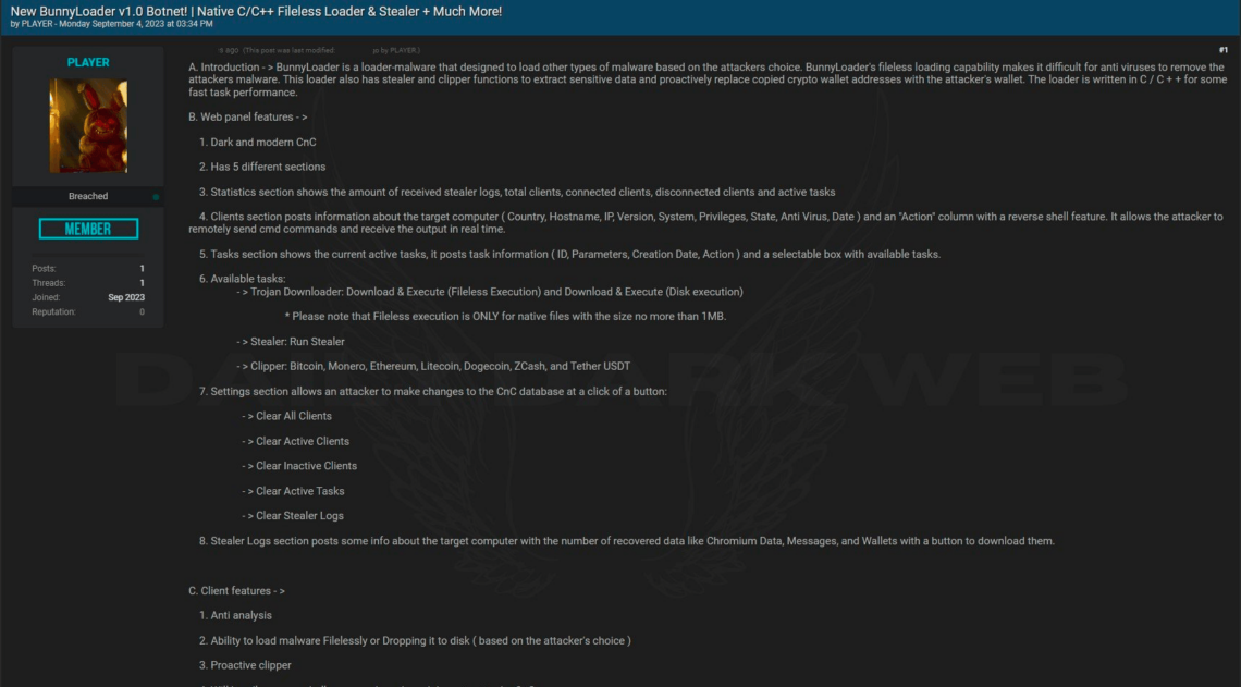 BunnyLoader 3.0 Released Targeting Cryptocurrency Wallets and Credentials
